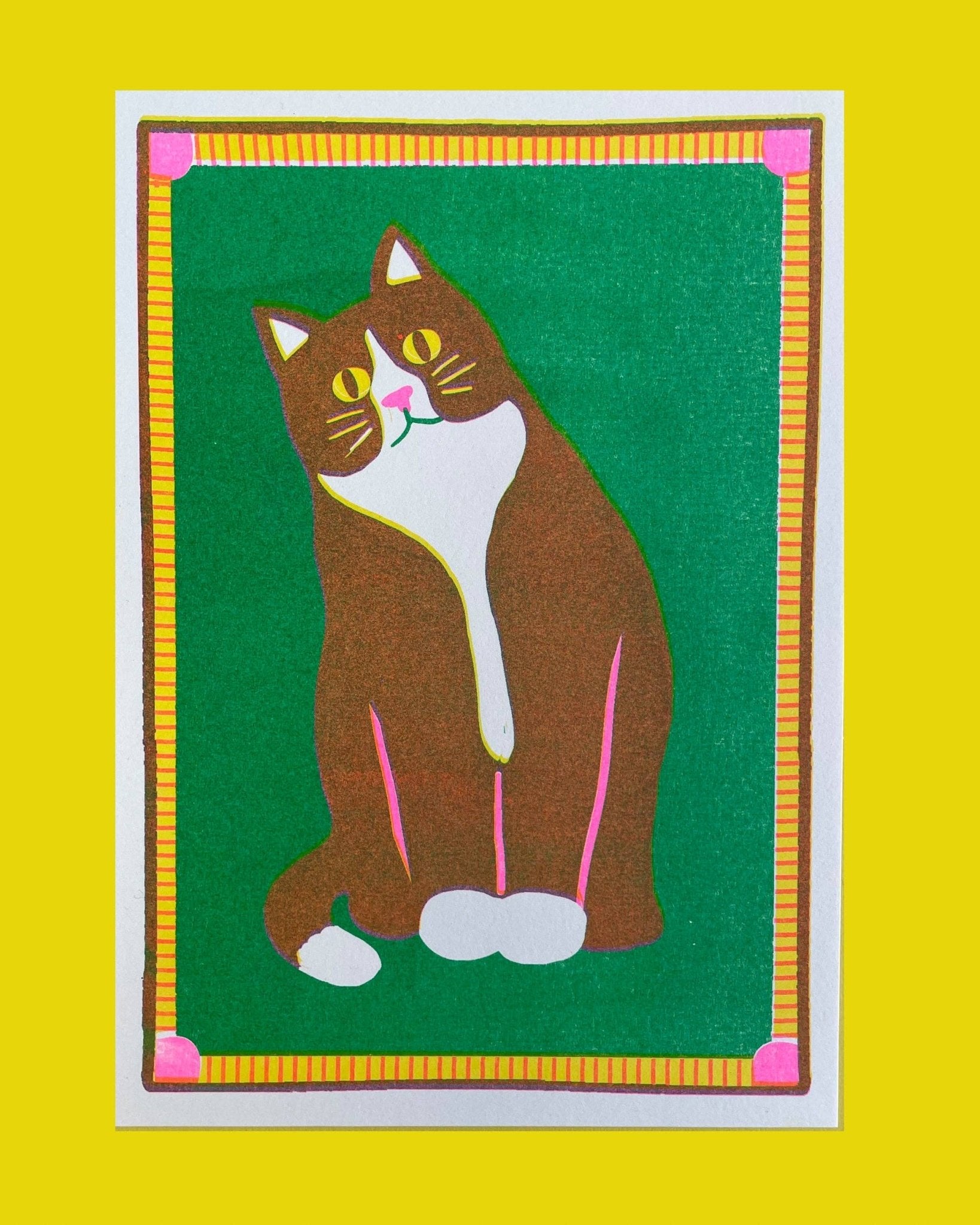 Black Cat Mini Risograph A5 Print – Sprouts of Bristol