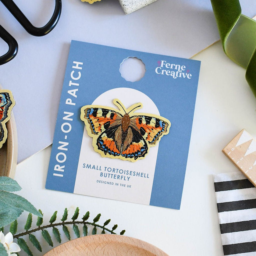 Tortoiseshell Butterfly Embroidered Iron-On Patch – Sprouts of Bristol