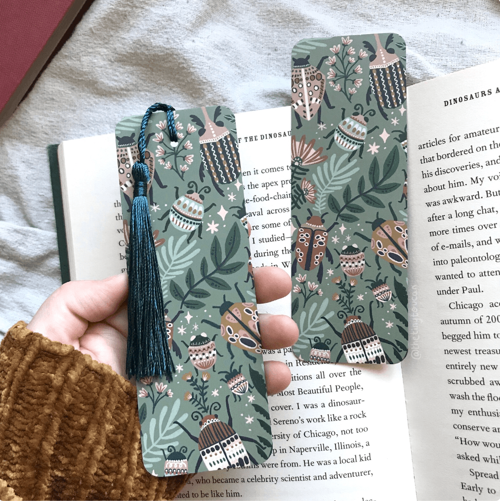 Beetles Illustrated Bookmark with Tassel – Sprouts of Bristol