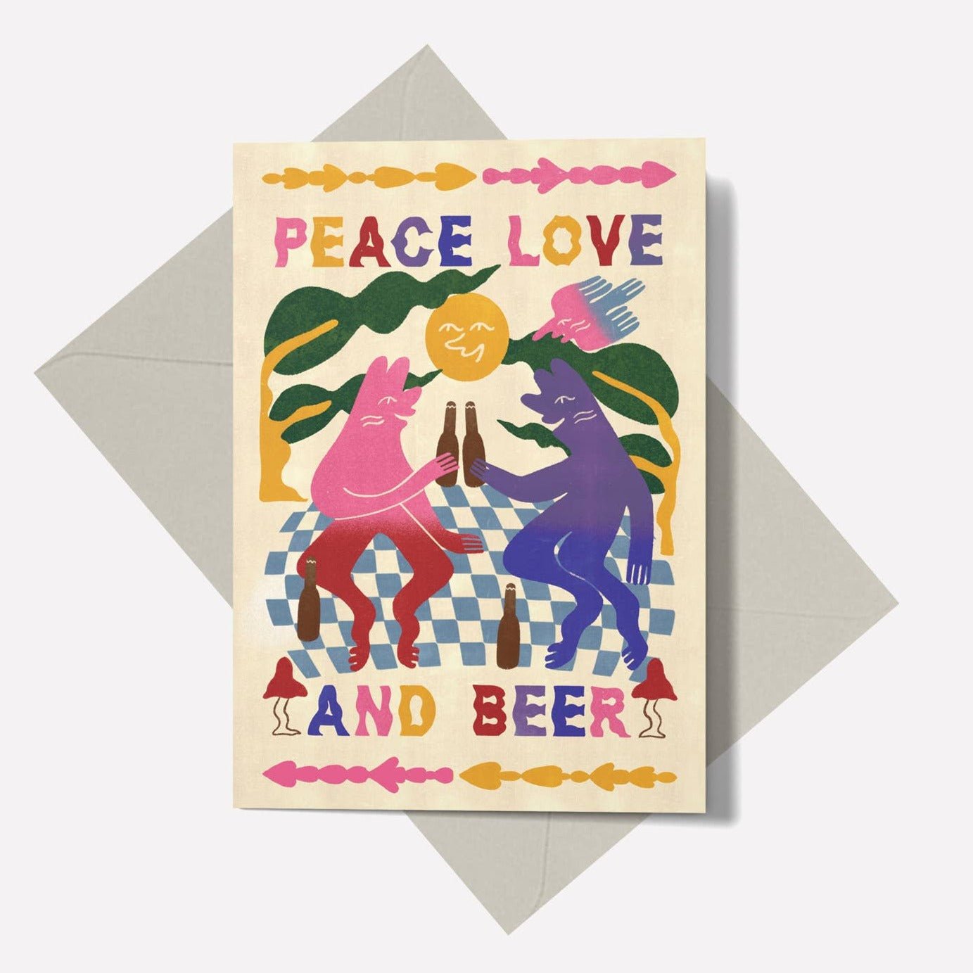 Peace, Love & Beer Greetings Card – Sprouts of Bristol