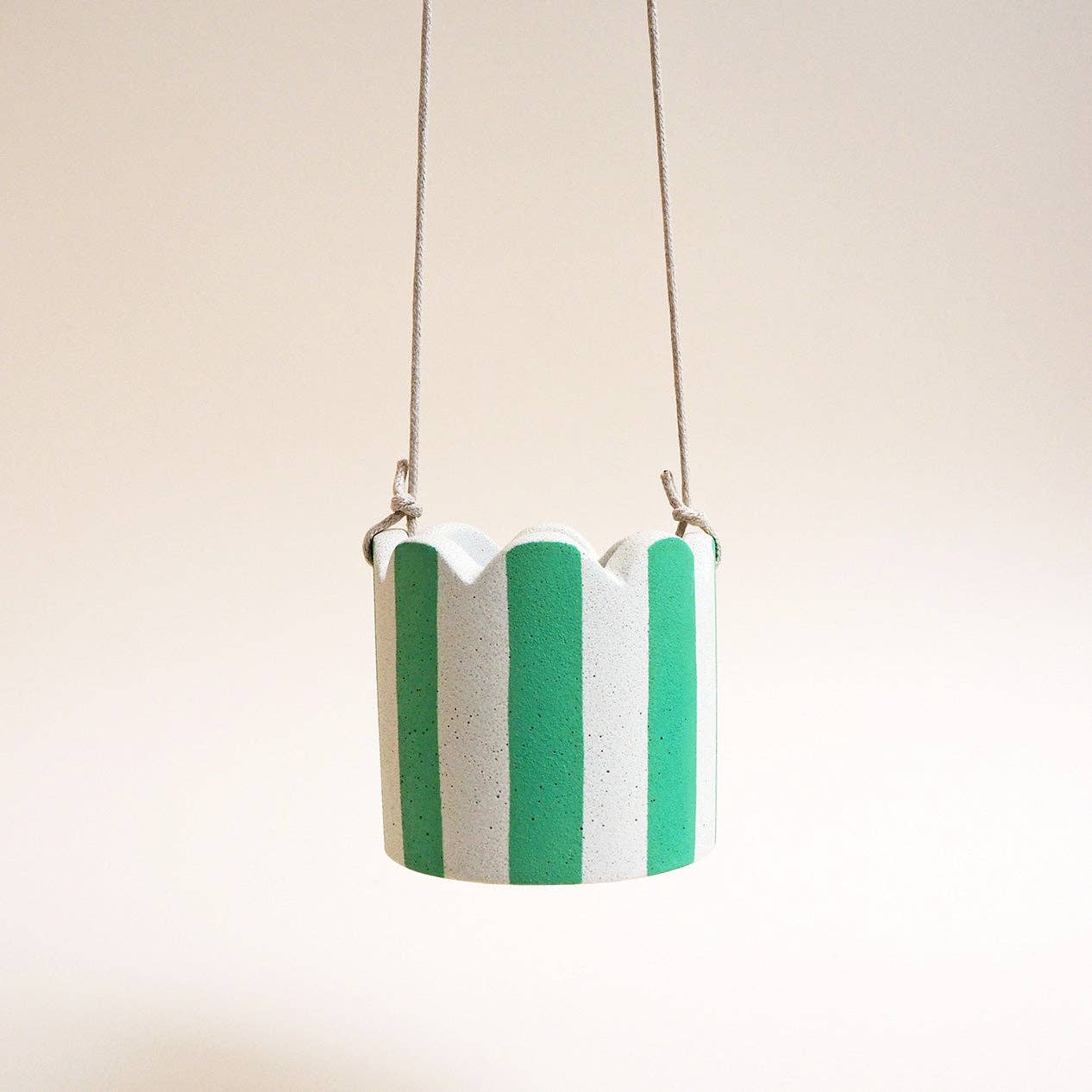 Mint Green and White Stripy Hanging Pot – Sprouts of Bristol