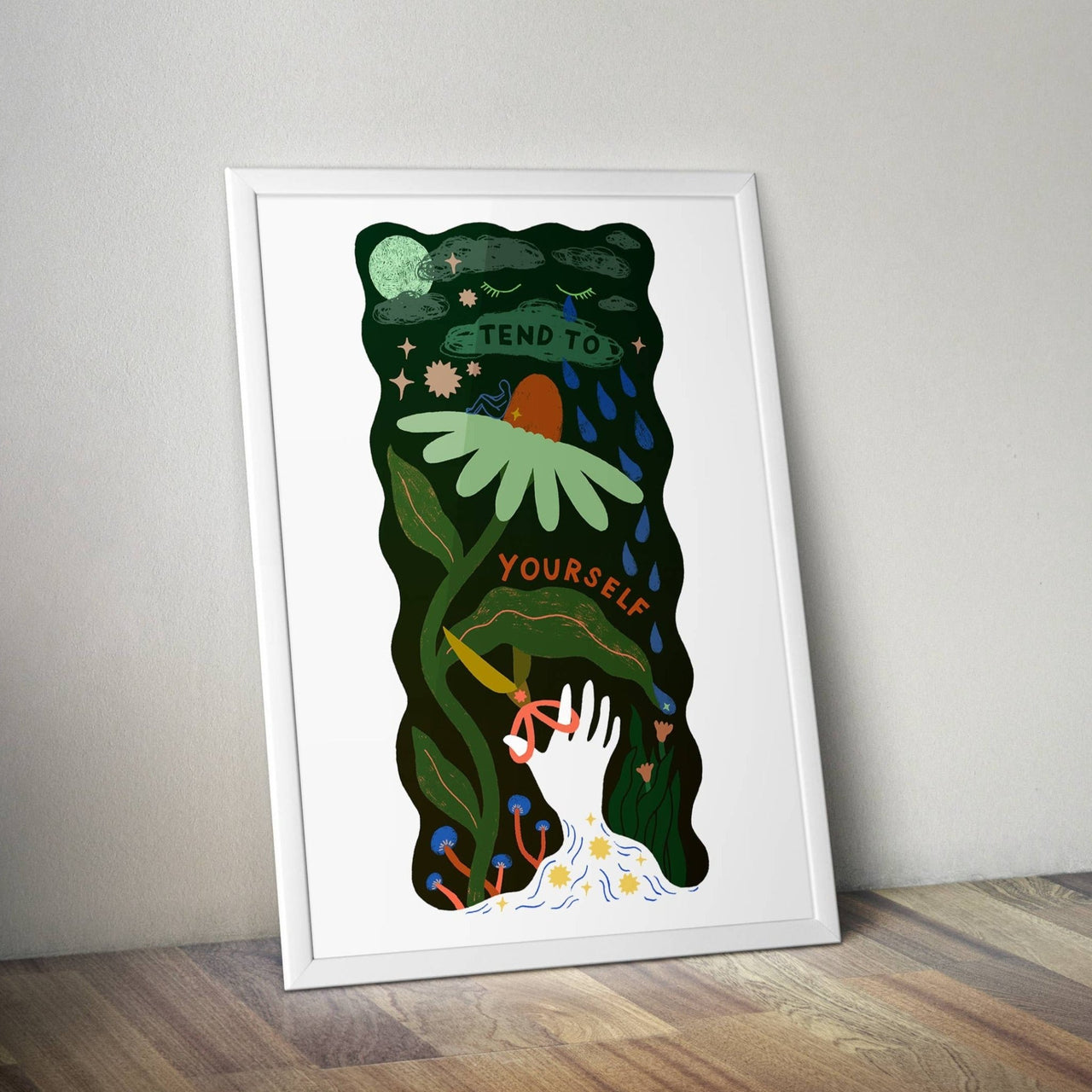 Tend to Yourself Print, Mindful Wellbeing Self Care Wall Art – Sprouts ...